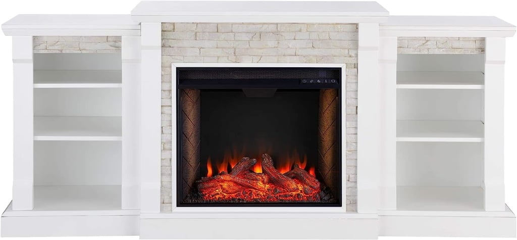 SEI Furniture Gallatin Alexa-Enabled Electric Bookcase Fireplace for ...