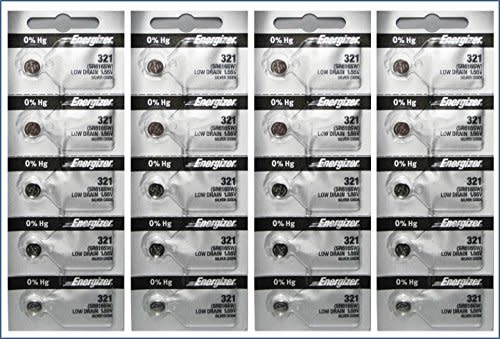Energizer 321 Watch Batteries SR616SW Cell Mercury-Free (20 Batteries ...