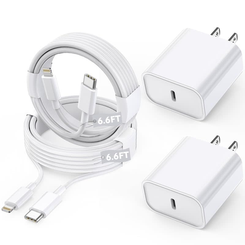 6.6-Foot USB-C to Lightning Cable and Wall Charger 2-Pack for $10 ...