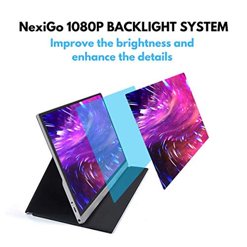 NexiGo Portable Monitor - 15.6 Inch Full HD 1080P IPS USB Type-C ...