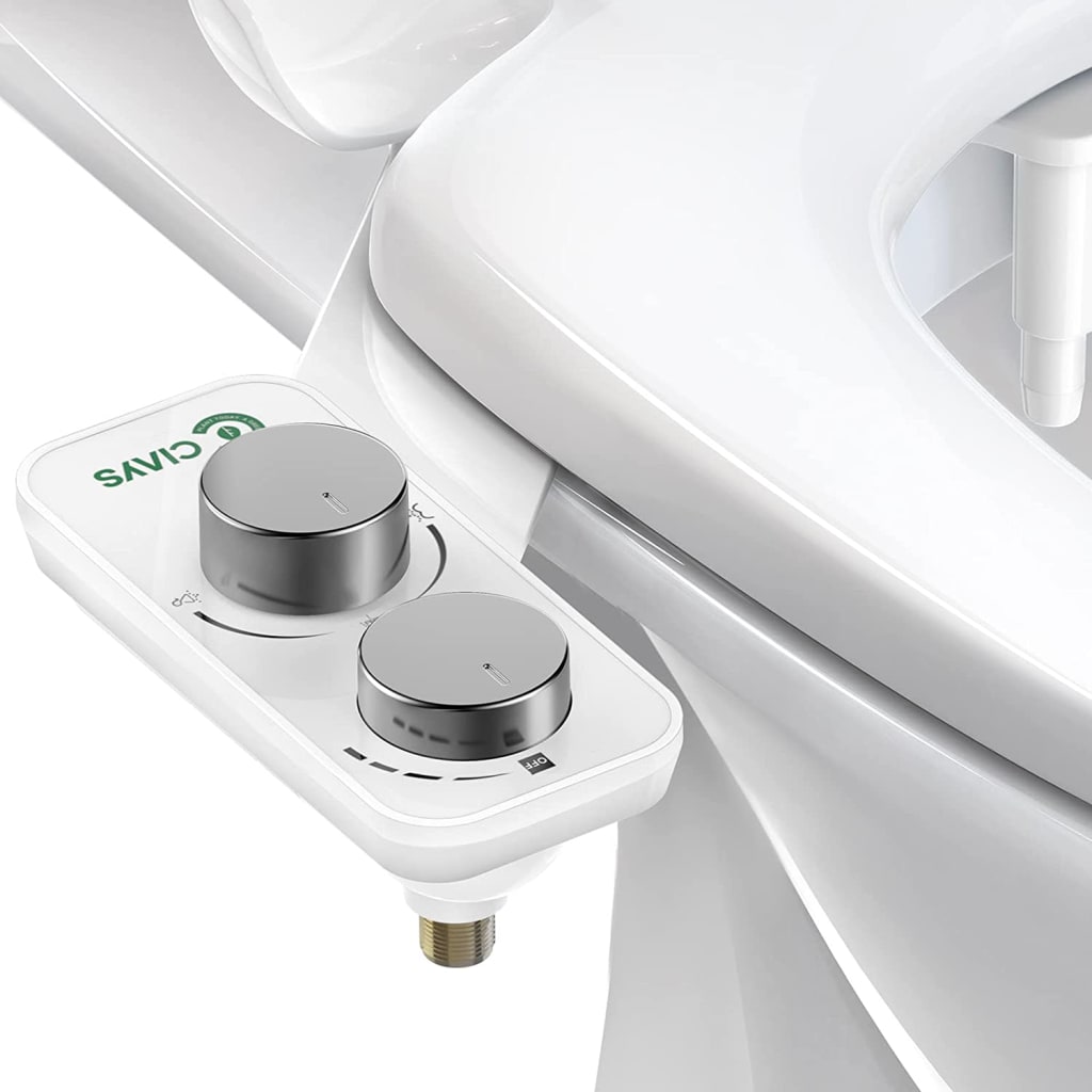 Ciays Dual-Nozzle Ultra Slim Bidet Toilet Seat Attachment for $19 - CIBA02