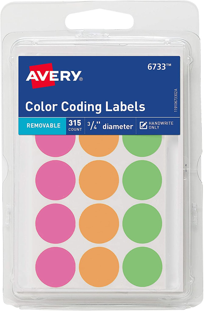 Avery Round Color Coding Labels 315-Pack for $2 - 6733
