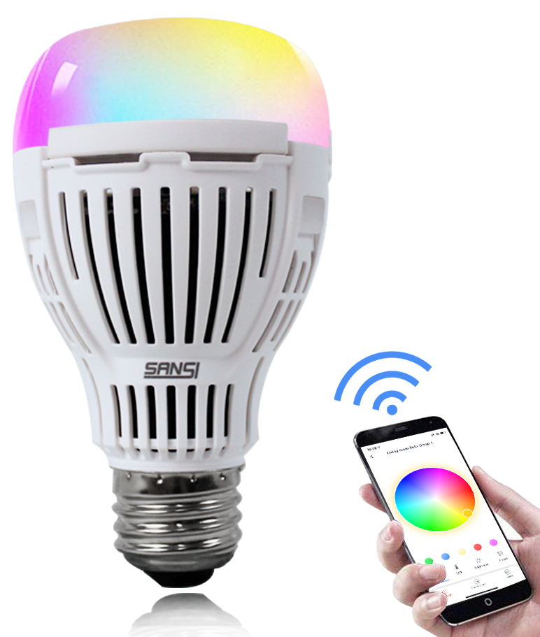 Sansi 10W WiFi LED Bulb 2-Pack for $15 - C21BB-TE26-10W-RGB