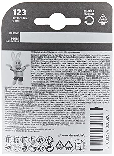 Chevrolet Duracell Ultra Photo DL123 3 V Lithium Batteries - Pack of 2 ...