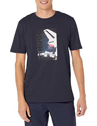 HUGO Men's Regular Fit Short Sleeved T-Shirt with Printed Logo Artwork ...