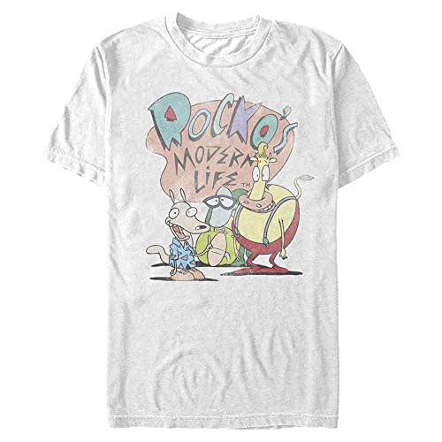 Nickelodeon Men's Big & Tall Modern Life T-Shirt, White, Large Tall for ...