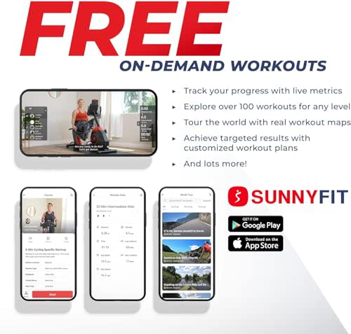 Sunny Health & Fitness Elliptical Recumbent Cardio Bike, Cross Trainer ...