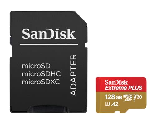 SANDISK - CARDS Extreme Plus MICROSDXC 128GB+SD Adapter 200MB/S 90MB/S ...