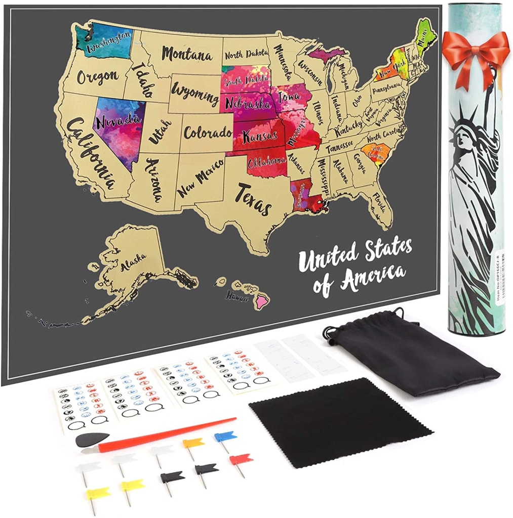 Scratch Off USA Map Poster for $10 - OP166CJ-B