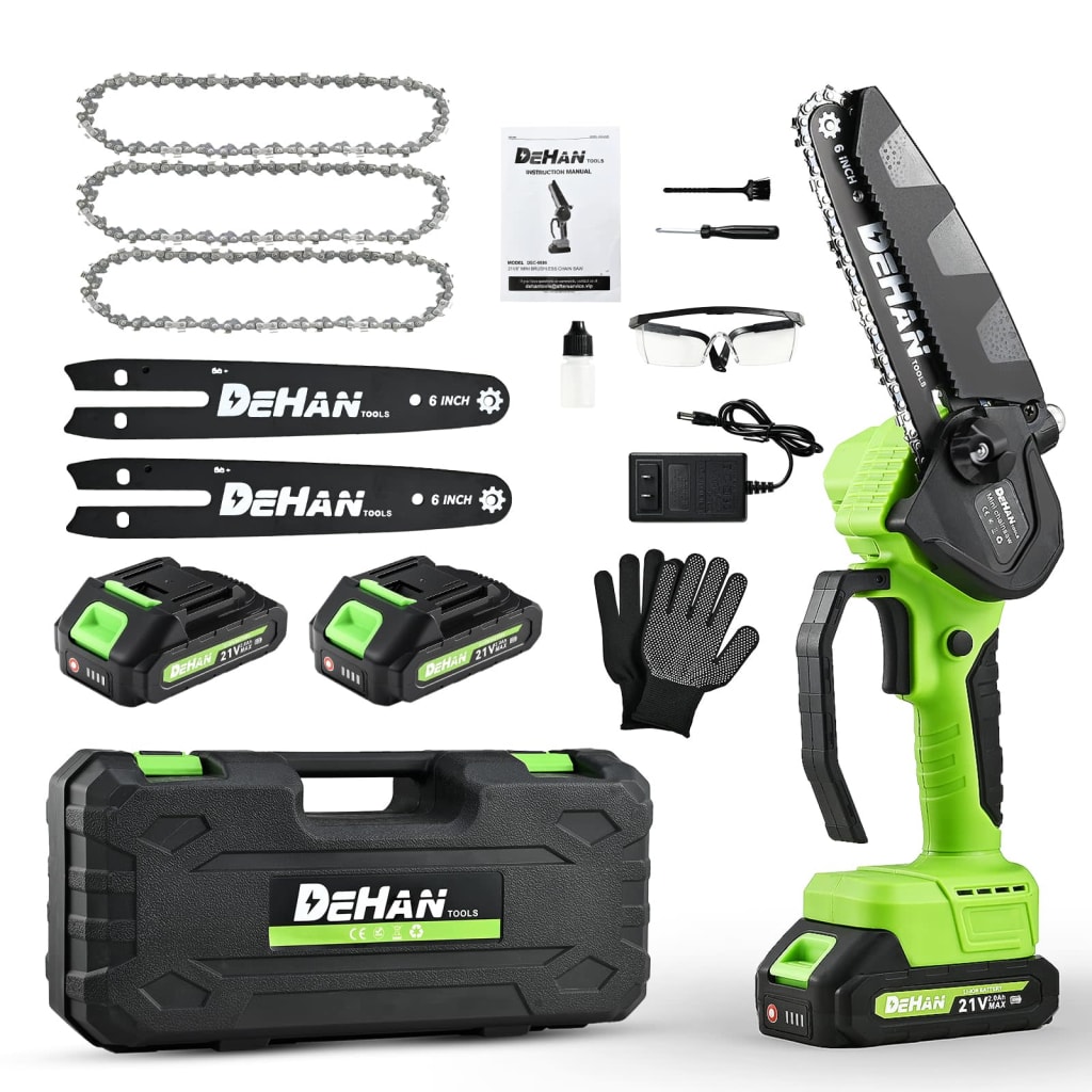 Dehan Tools 6" Mini Cordless Chainsaw for $25