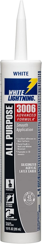 White Lightning Advanced Formula Caulk 10-oz. Tube for $2 - W12AF0010