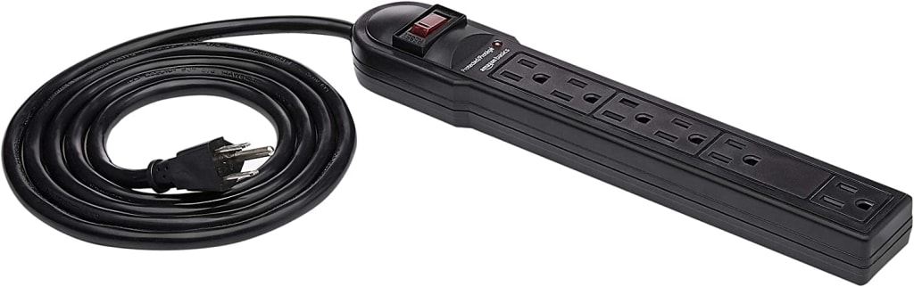 Amazon Basics 6-Outlet Surge Protector Power Strip for $8 - 1702