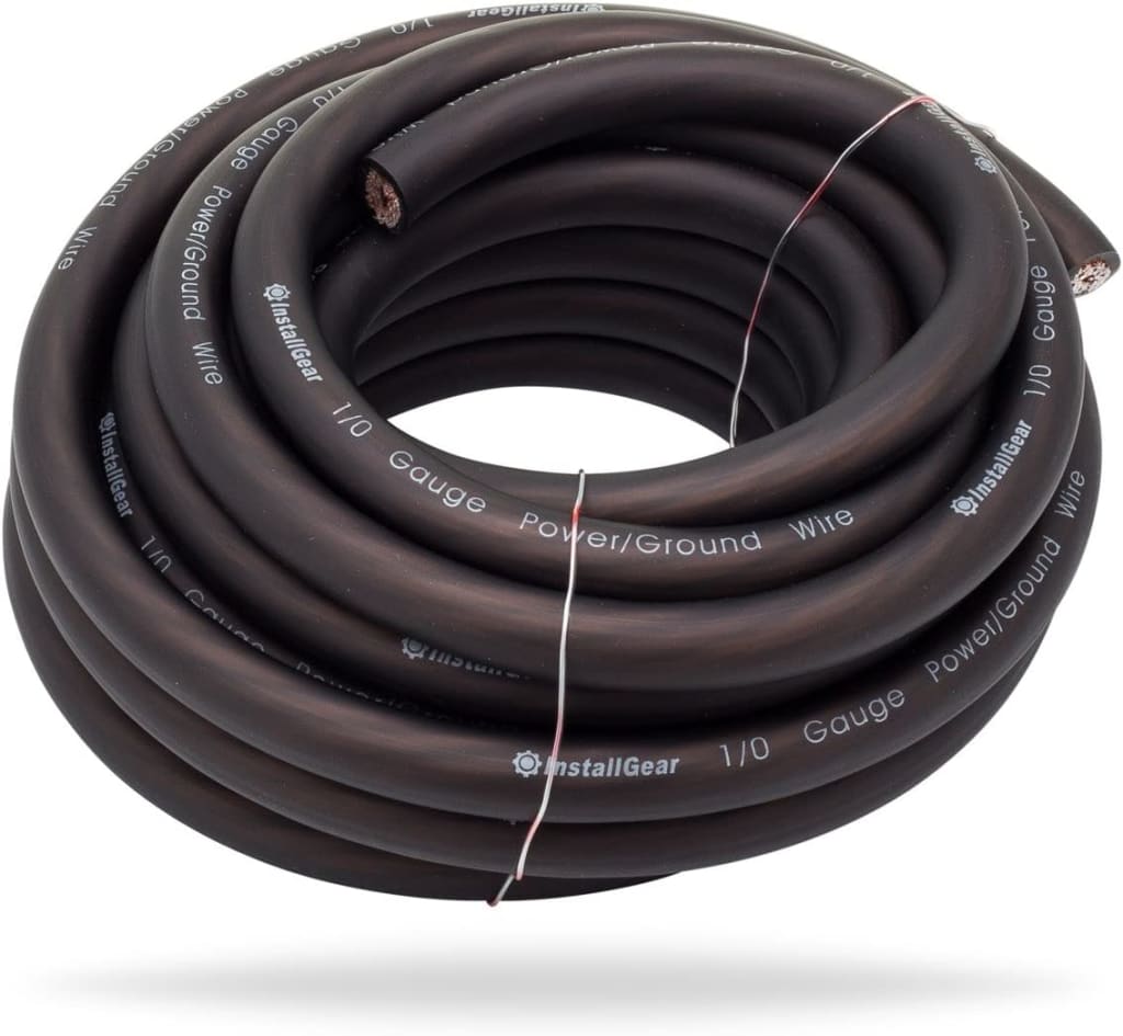 InstallGear 25-Foot 1/10-Gauge Ground Wire Cable for $32 - IG025BK