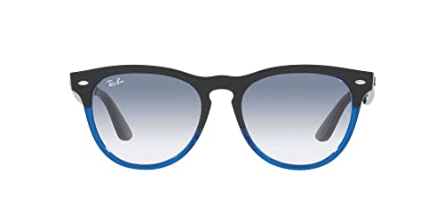 Ray-Ban RB4471 Iris Round Sunglasses, Black on Transparent Blue/Clear ...