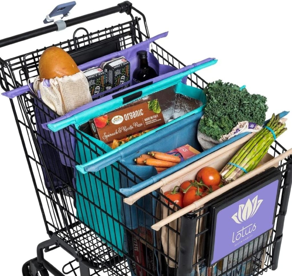 Lotus Reusable Trolley Grocery Cart Bag Set of 4 for $43 - 43219-93419