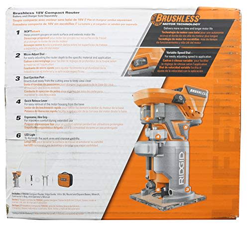 Ridgid R86044B 18V Lithium Ion Cordless Brushless 1/4 Inch Compact ...