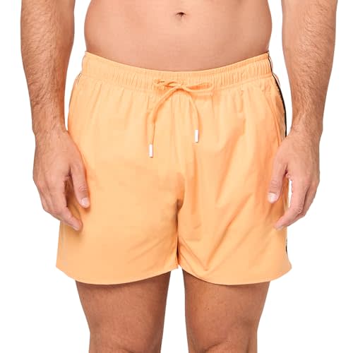 BOSS Men's Standard Solid Swim Trunk with Iconic Side Stripe, peach ...