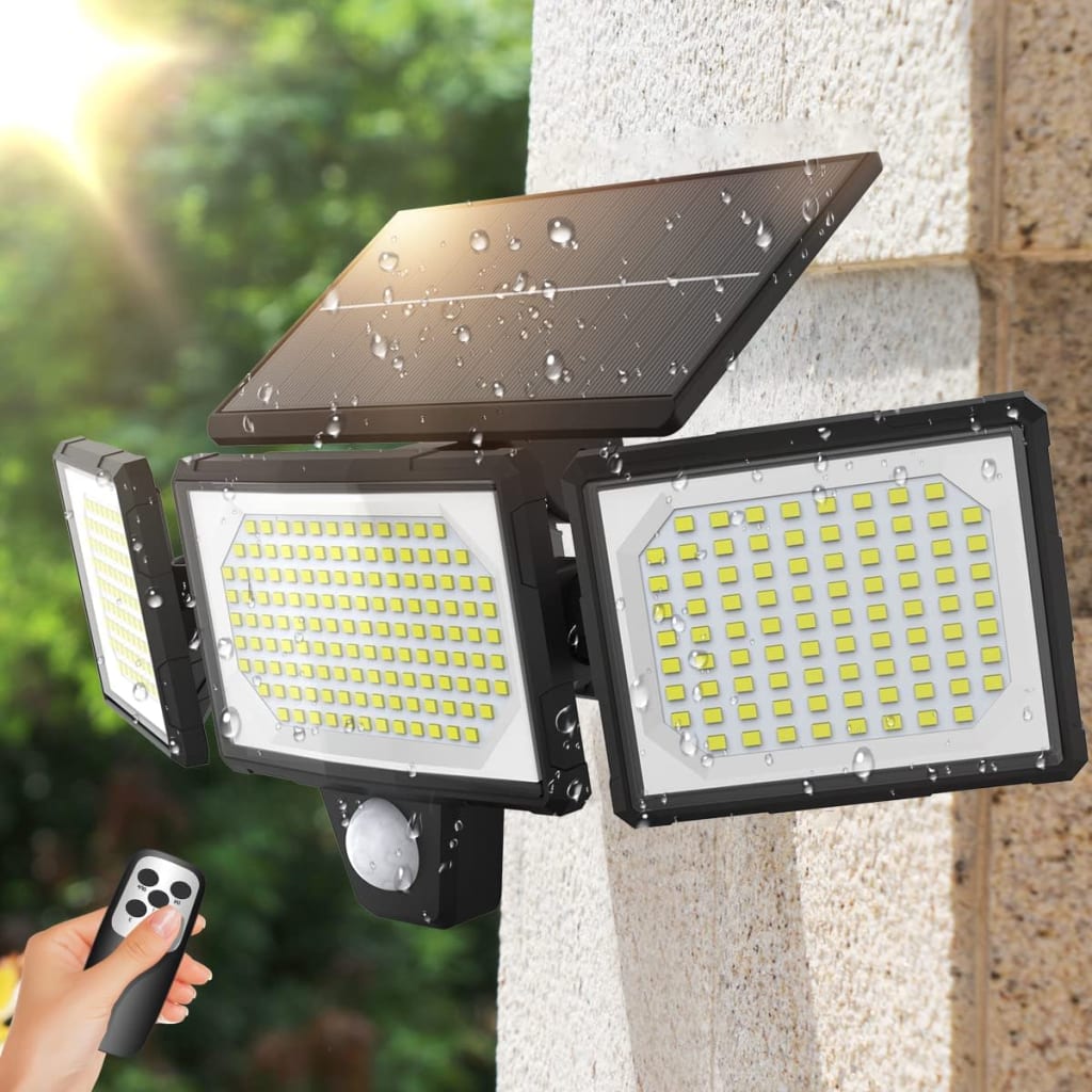 Amiluo Large Solar Panel LED Flood Light for $15 - AXWSWL04-002