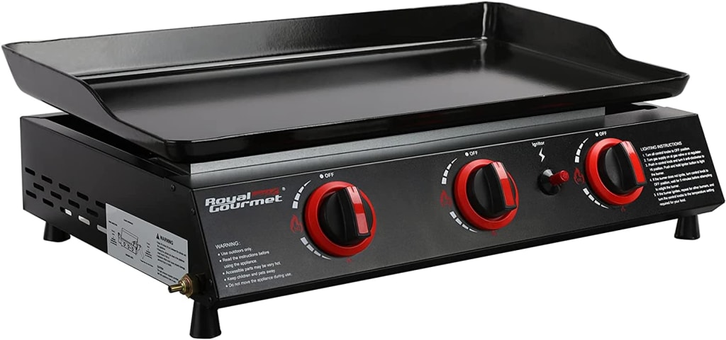 Royal Gourmet 24" 3-Burner Portable Tabletop Griddle for $50 - PD1303A