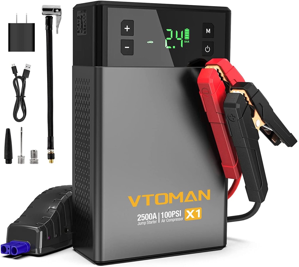 Vtoman X1 Jump Starter with Air Compressor for $90 - V X1