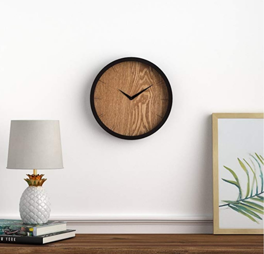 Rivet Modern Minamalist Wood-Face Clock for $29 - 1011417-040-A60