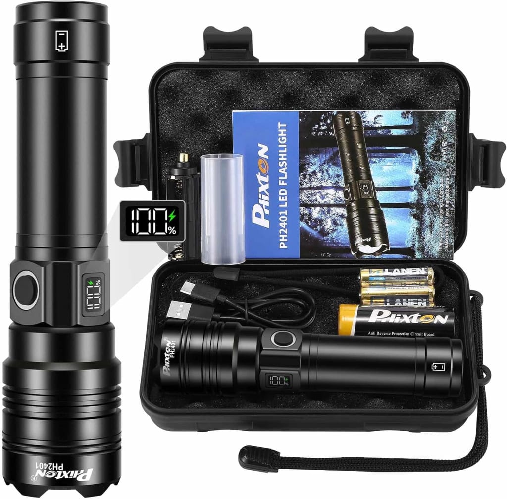 Phixton Rechargeable USB-C LED Flashlight for $11 w/ Prime - PH2401