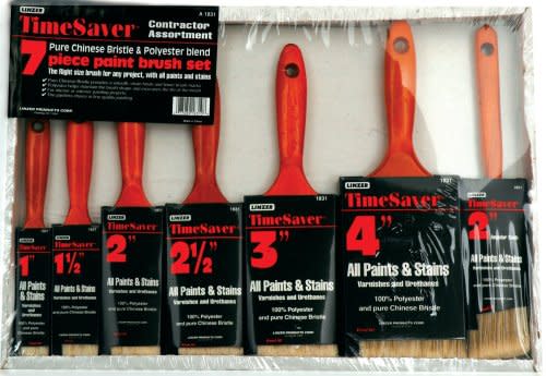 Linzer A-1831 Time Saver Paint Brush Set, 7 Pieces, 1" for $36