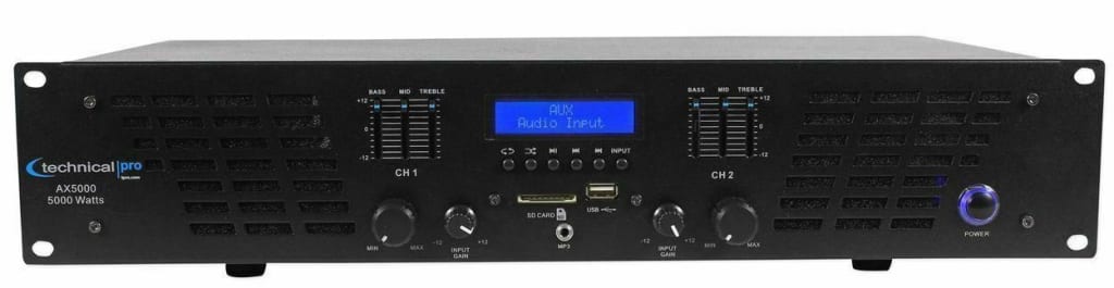 Technical Pro 5,000W 2-CH. 2U DJ Power Amplifier for $150 - AX5000