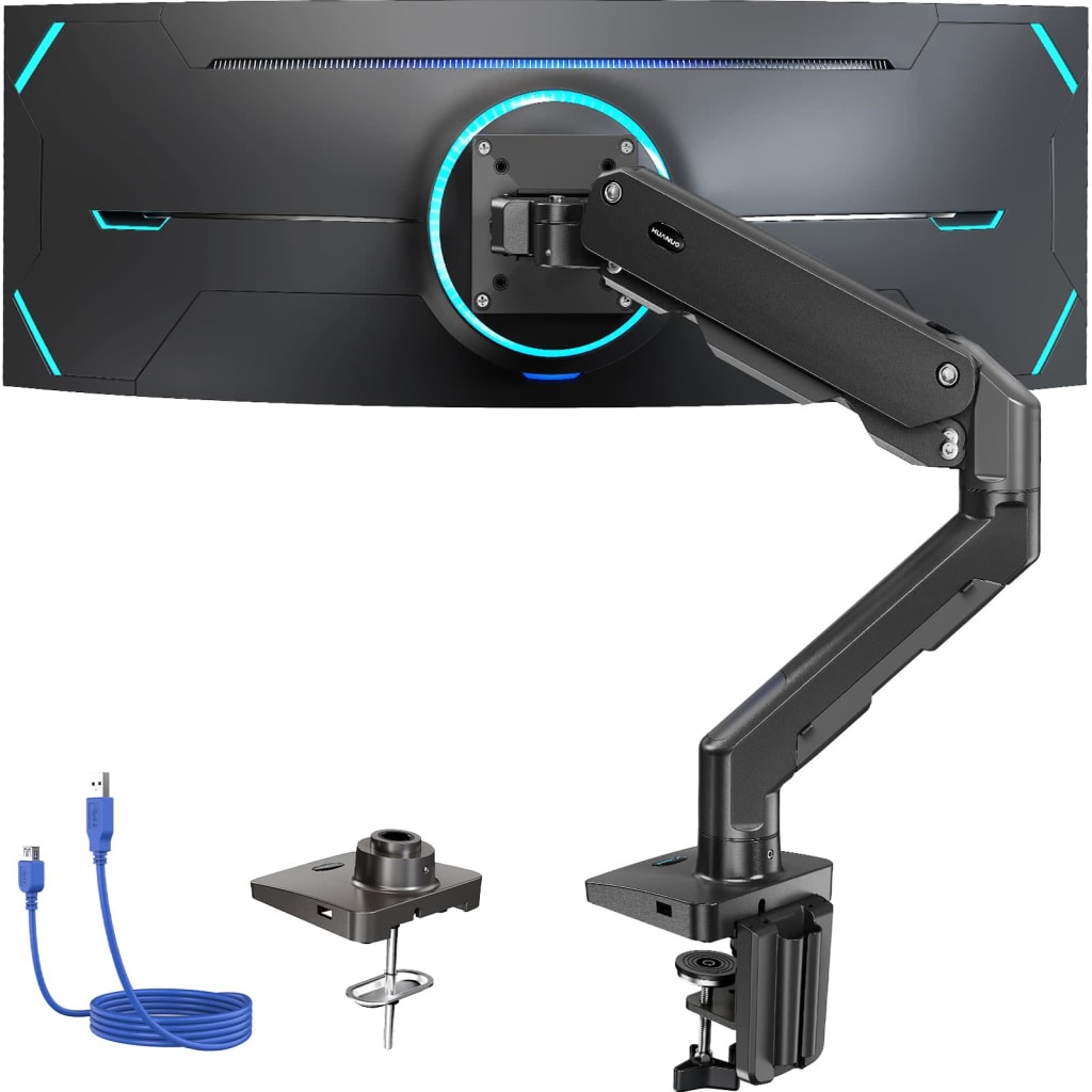 Huanuo Heavy Duty Monitor Arm for 49" Displays for $52 - HNSS21B