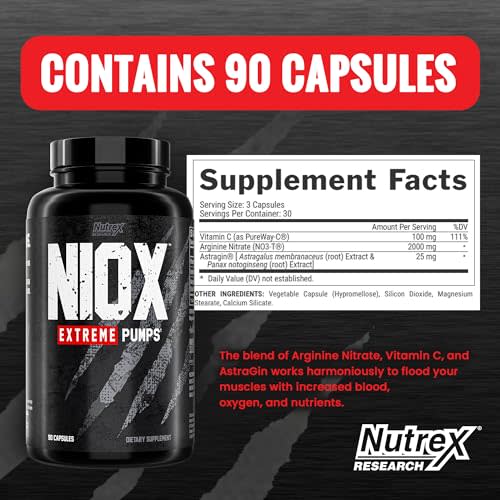 Nutrex Research NIOX Extreme Pumps NO3-T Arginine Nitrate Supplement ...