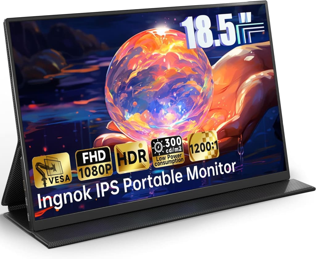 Ingnok 18.5" 1080p HDR IPS Portable LED Monitor for $97 w/ Prime - YN05B