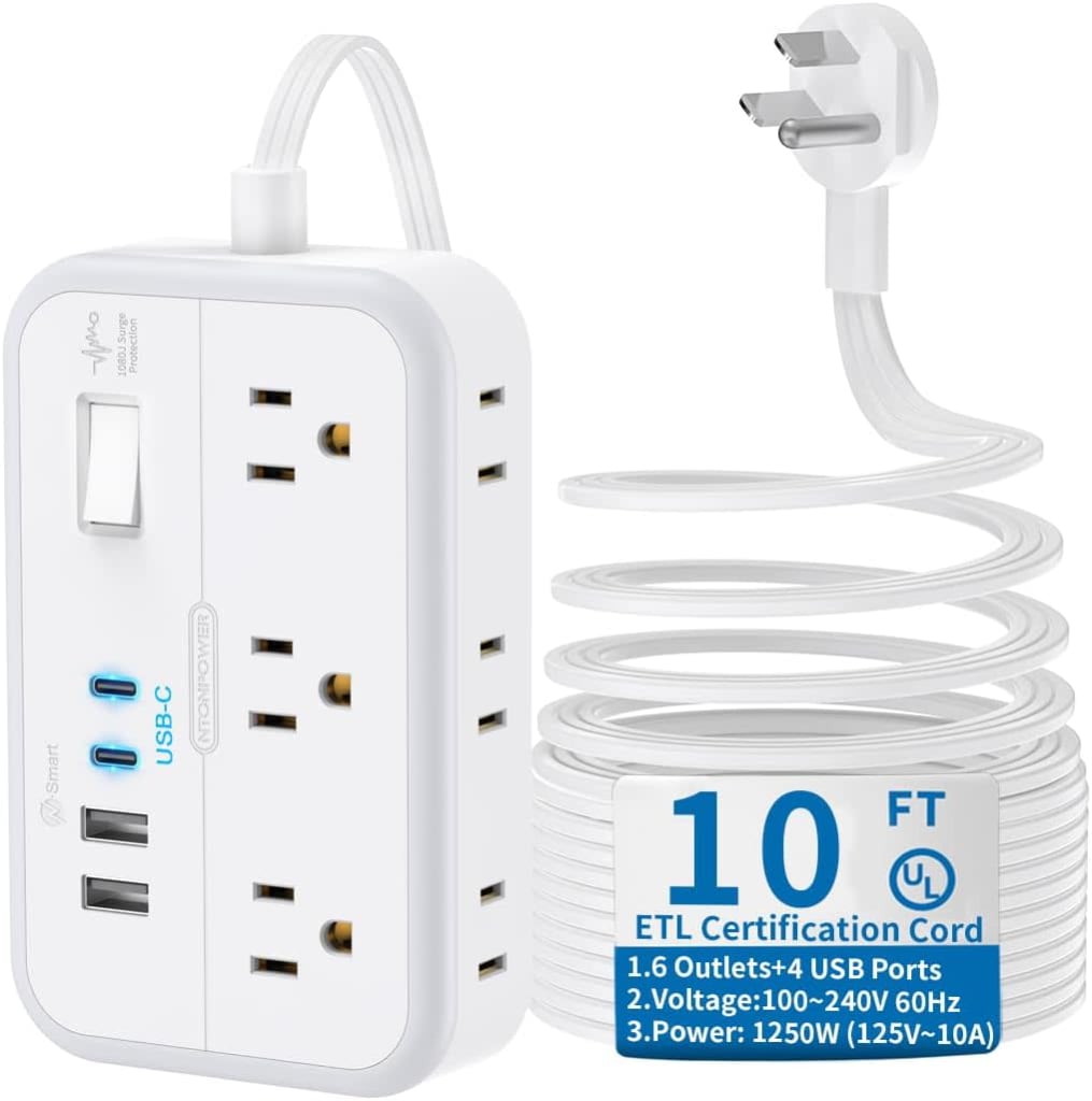 Ntonpower Surge Protector Power Strip for $12 - APS-6A2U2C-US