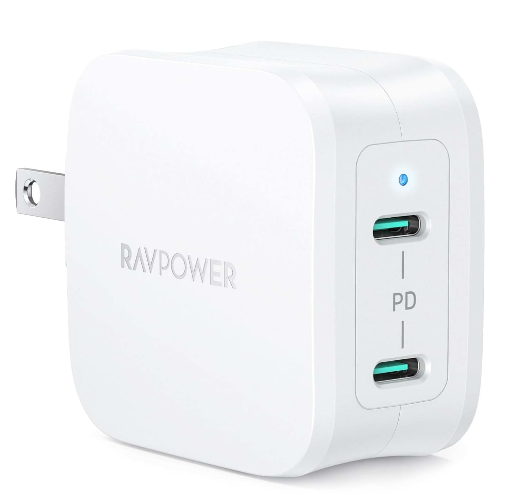 RAVPower 20W 2-Port USB-C Charger for $8 - RP-PC152