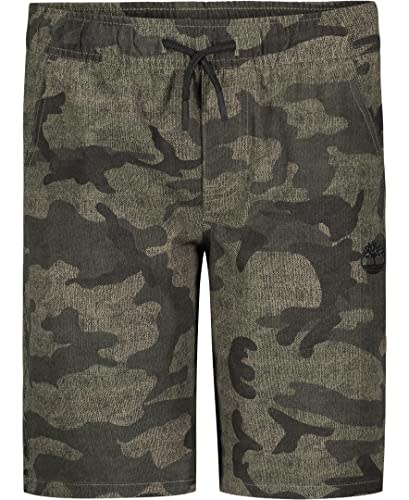 Timberland Boys' Big Camo Amphibian Back Pocket Short, Dark Olive 22 ...