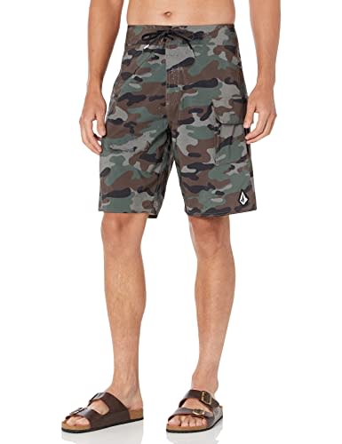 Volcom Men's Standard Mod Tech 20" 4th of July Boardshort, Army Green ...