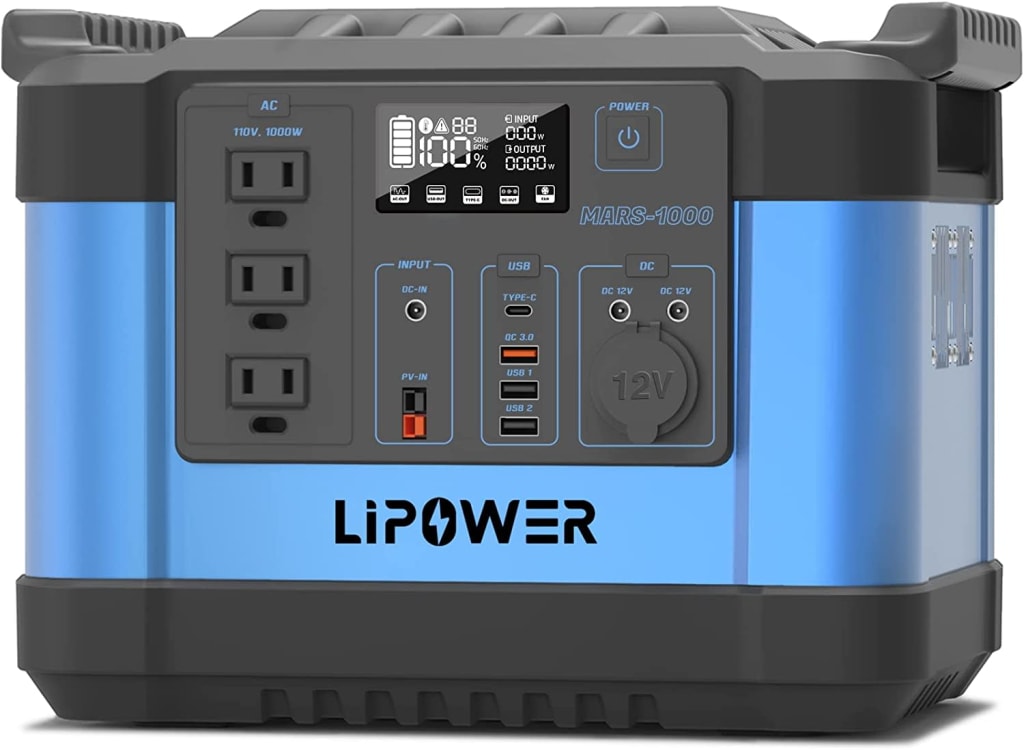 Lipower 1,000W Portable Power Station for $549 - MARS-1000