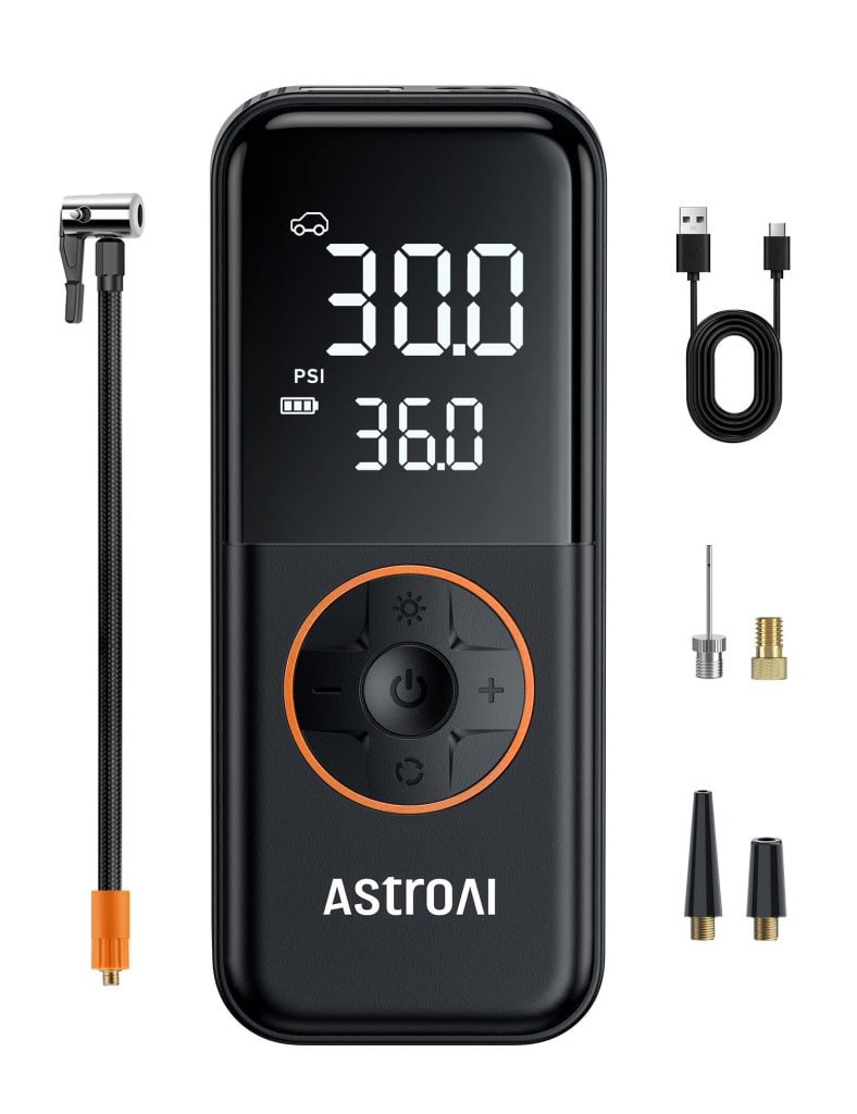 AstroAI L4 Tire Inflator Portable Air Compressor for $40 - AIRUN L4