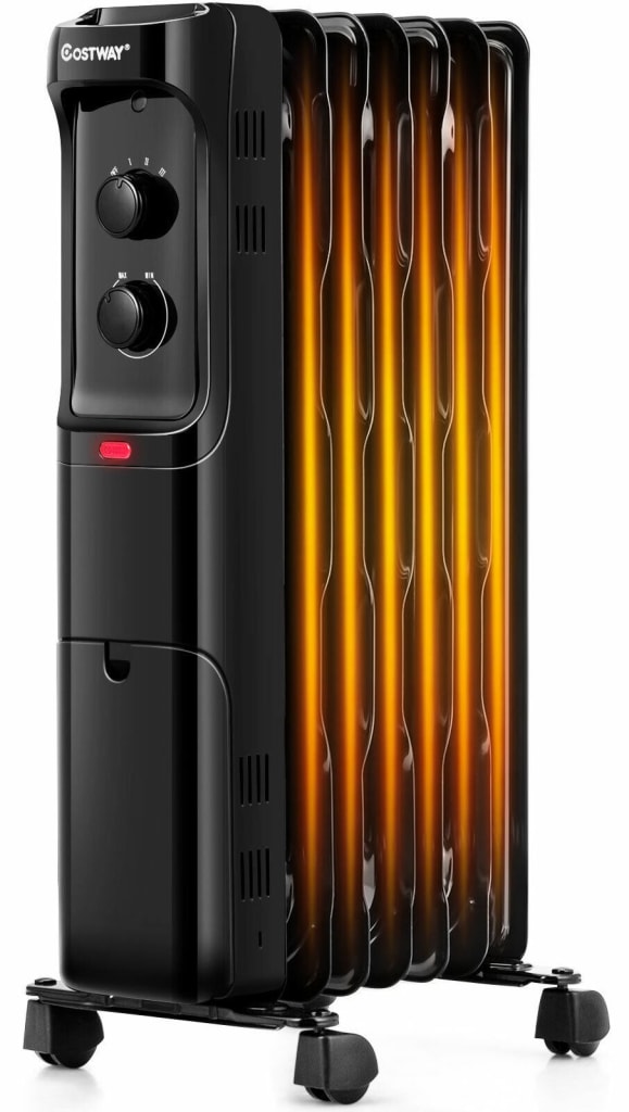 Costway 1,500W Oil-Filled Radiator Heater for $48 - EP24919US