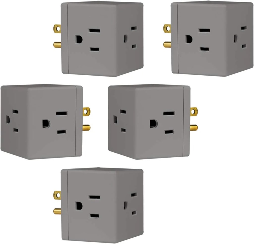 GE 3-Outlet Extender Wall Tap Cube 5-Pack for $10 - 47038