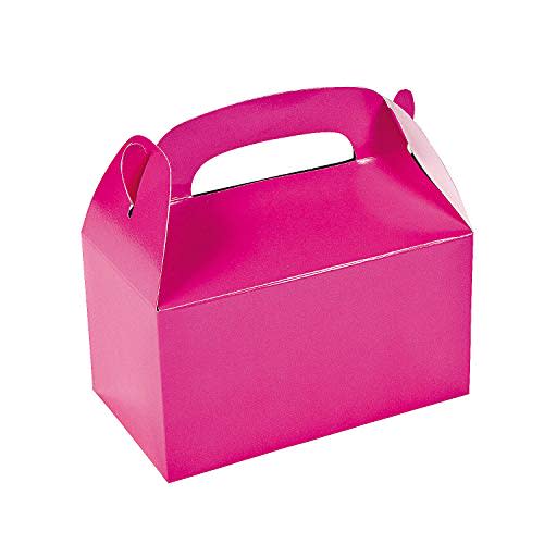 Fun Express Hot Pink Party Favors and Treat Boxes with Handles - Set of ...