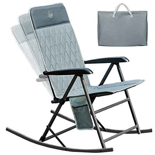 TIMBER RIDGE Adjustable Rocking Camping Chair, Padded High Back Outdoor ...