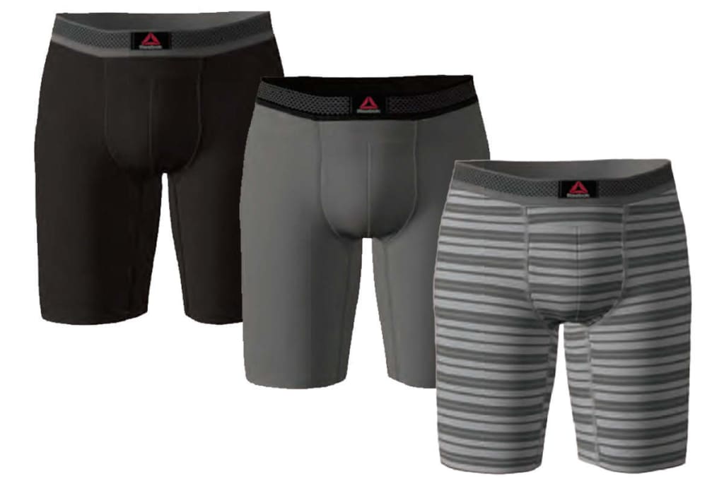 Reebok Men's Featherweight Long Leg Boxer Briefs 3-Pack: 2 for $27