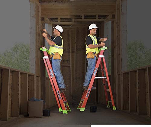 Louisville Ladder 10-Foot Fiberglass Cross-Step Step/Shelf Ladder, 300 ...