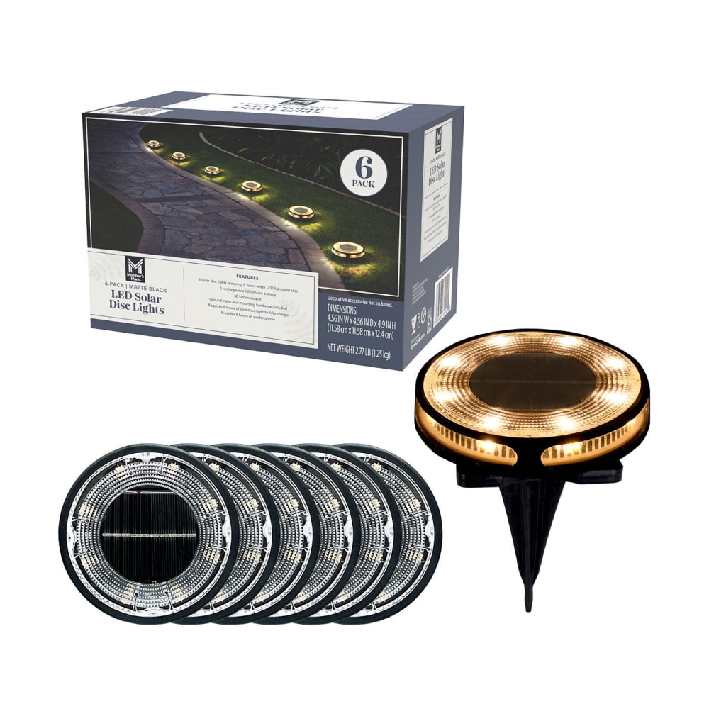Member's Mark LED Solar Disc Lights 6-Pack for $17 for members - QW-SC-02-2