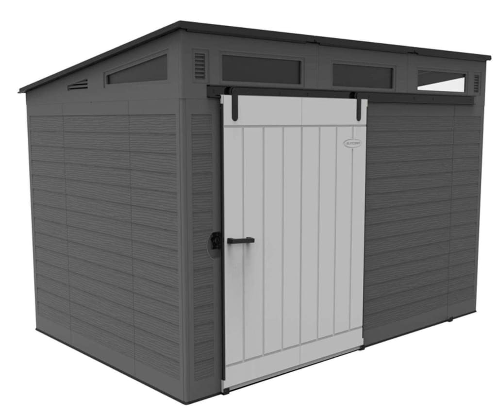 Suncast 10x7-ft Plastic Horizontal Barn Storage Shed with Floor Kit for ...