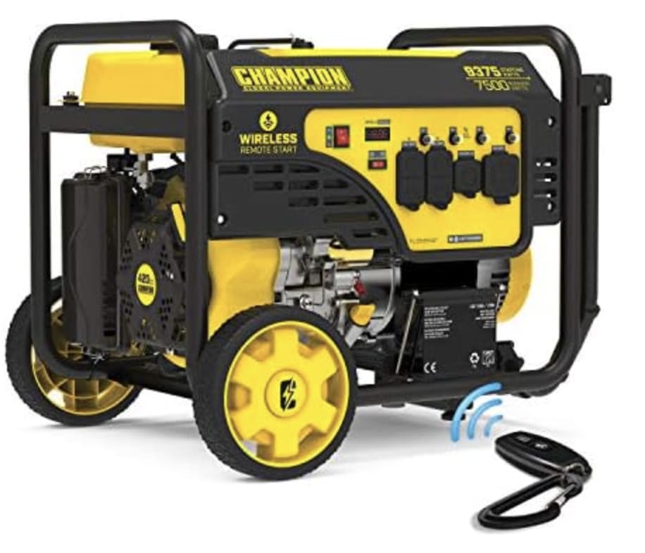 Champion Power Equipment Portable Generator w/ Wireless Remote Start ...