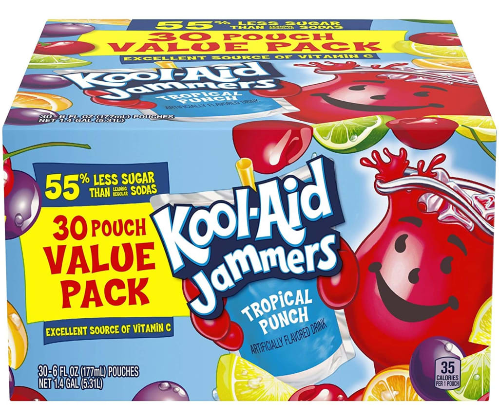 Kool-Aid Jammers Tropical Punch Flavored Juice Drink 30-Pouch Pack for ...