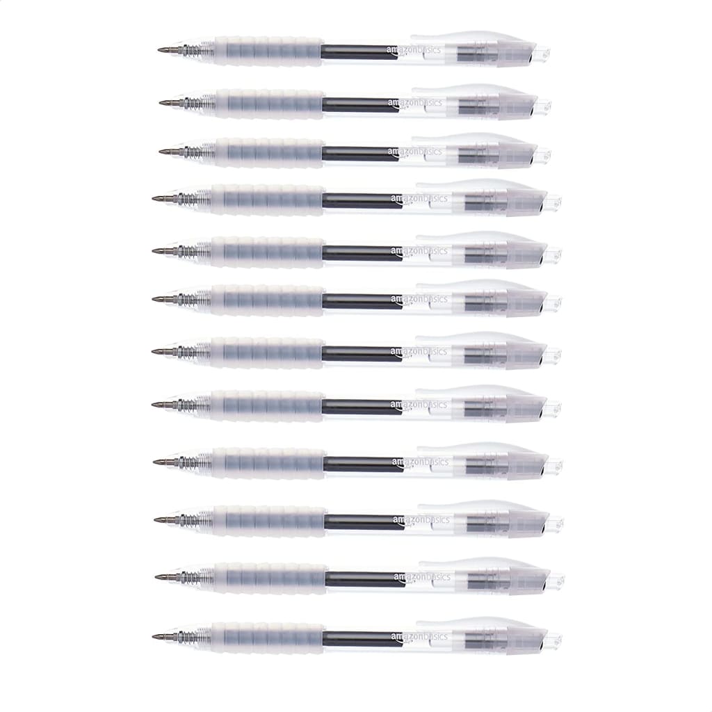Amazon Basics Retractable Gel Pen 12-Pack for $6 - DS-060 12pack black