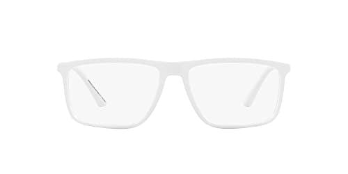 Emporio Armani Men's EA3221 Rectangular Sunglasses, Matte White/Demo ...