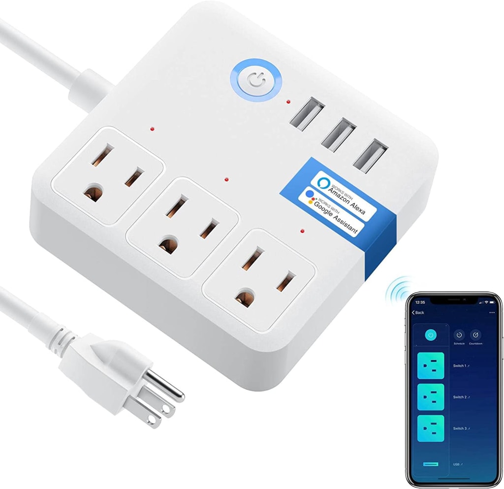 Wisebot 3-Outlet 3-USB Smart Plug Power Strip for $14 - PS9-WH